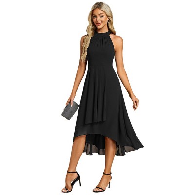 Black Women's 2024 Summer Dress High Low Wedding Guest Dress Eg31926 ...