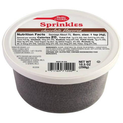 Betty Crocker Chocolate Sprinkle Tub - 10.5oz : Target