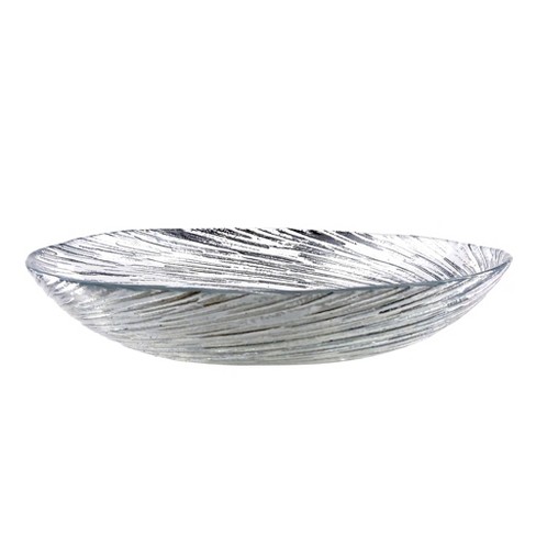 Slickblue Stunning Vortex Pattern Silver Glass Soup Plates - Set Of 6 ...