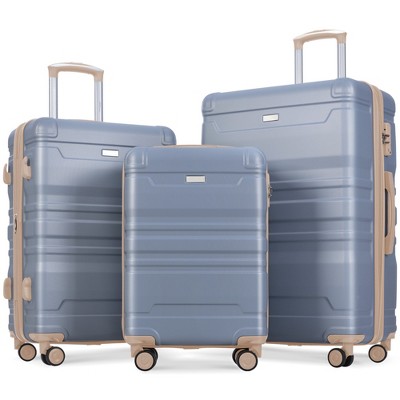 3 Pcs Expandable Luggage Set, Softside Lightweight Spinner Suitcase ...