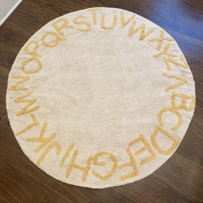 Nuloom Kids Washable Round Alphabet Rug, Size Round 6' Color Navy : Target