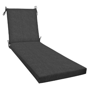 Honeycomb Outdoor Chaise Lounge Cushion Textured Solid Charcoal Grey