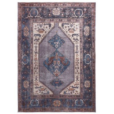 Percy Transitional Medallion Blue/brown/ivory Area Rug : Target