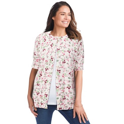 Woman Within Women's Plus Size Perfect Elbow-Length Sleeve Cardigan ...