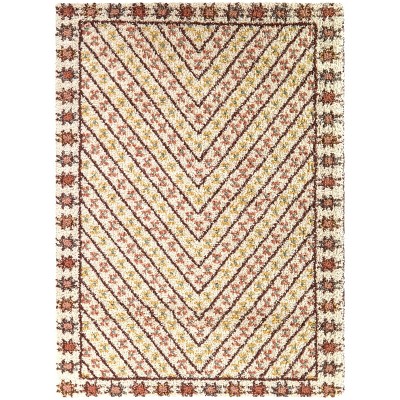 Balta Rugs 5'3"x7' Ribiera Geometric Plush Teen Rug Cream: High Pile ...