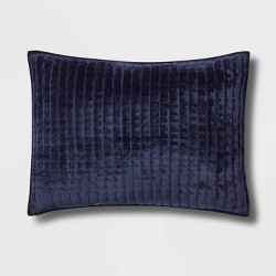 Standard Channel Stitch Velvet Quilt Sham Cream - Threshold™ : Target