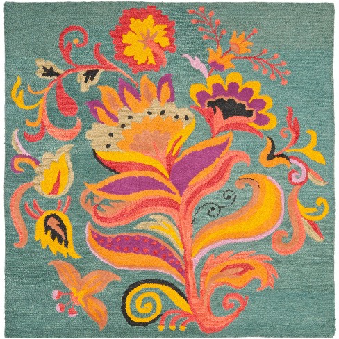 Blossom Blm679 Hand Hooked Area Rug - Blue/multi - 6'x6' - Safavieh ...