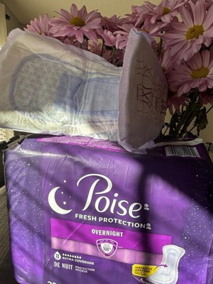 Poise Overnight Incontinence Pads for Women - Ultimate Extra Coverage ...