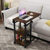 Tribesigns Adjustable C-shaped Table, Mobile Snack Console Table With ...
