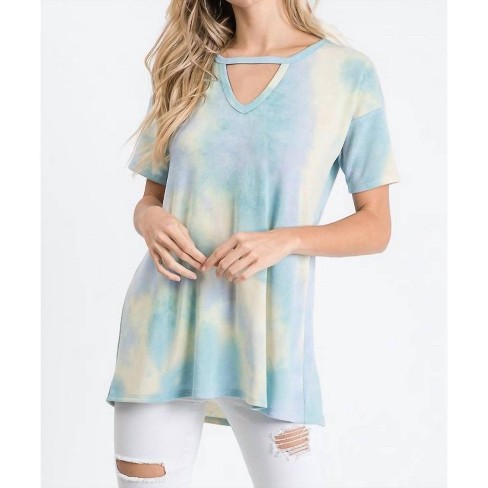 Women's Tie Dye Keyhole Top - Plus - Heimish Usa : Target