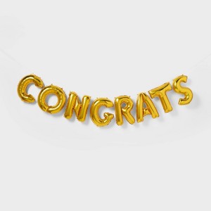 "congrats" Script Foil Balloon Banner Gold - Spritz™ : Target