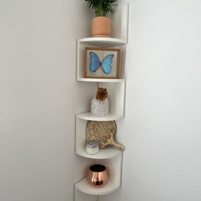 Basicwise 5 Tier Wall Mount Corner Shelf, Black : Target