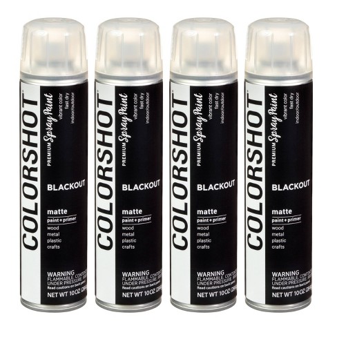 Colorshot Spray Paint Matte Blackout 10oz 4pk Value Set Black : Target