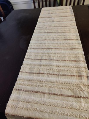 Saro Lifestyle Woven Stripe Runner, Natural, 16" X 72" : Target