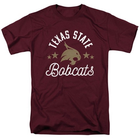 Texas State University Official Bobcats Adult T Shirt,maroon, Medium ...