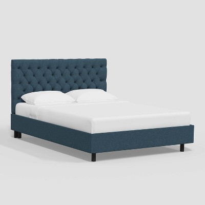 Full Kelsey Platform Bed In Textured Linen Zuma Navy - Threshold™ : Target