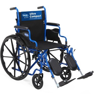 Invacare Folding Wheelchair with 18" Seat, Legrest, Footrests, Desk ...