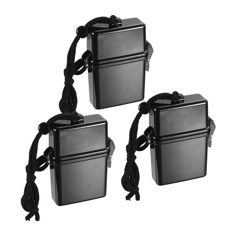 Unique Bargains Waterproof Case Id Card Badge Holder With Lanyard 3 Pcs Black Target