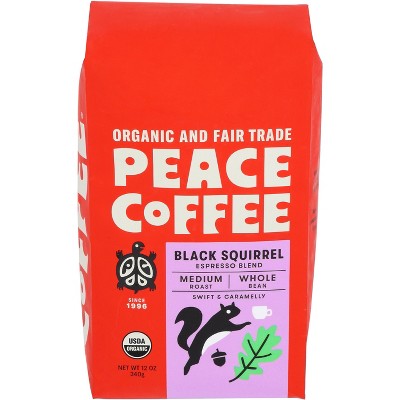 Peace Coffee Black Squirrel Espresso - Case Of 6 - 12 Oz : Target