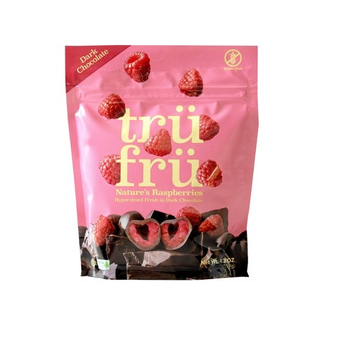 Tru Fru Hyper-dried Raspberries Covered In Dark Chocolate - 4.2oz : Target