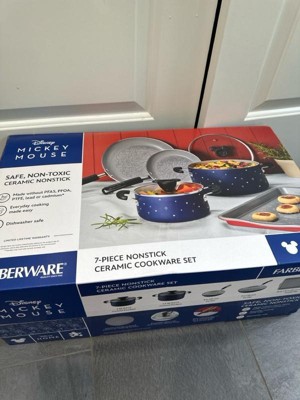 Farberware Disney Bon Voyage 7pc Ceramic Nonstick Cookware Set Blue ...