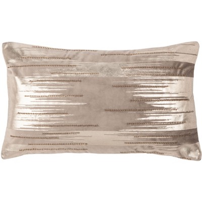 Prasla Pillow - Taupe/gold - 12" X 20"- Safavieh : Target