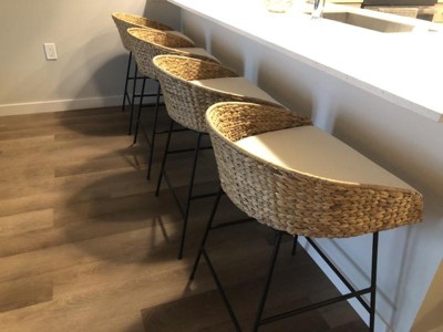 Landis Woven Backed Counter Height Barstool With Cushion - Threshold ...