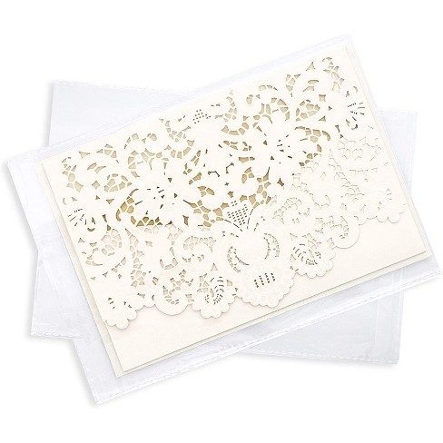 Juvale 300 Pack Clear Greeting Card Sleeves, Transparent Envelopes For ...
