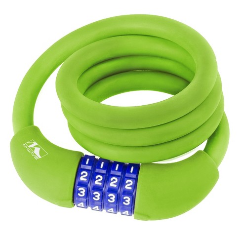 M-wave D12.10 Silicone 3 Foot Combo Bike Lock Green : Target