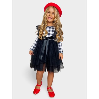 Let's Keep It Simple Plaid Tutu Dress Mia Belle Girls, Black, 3t : Target