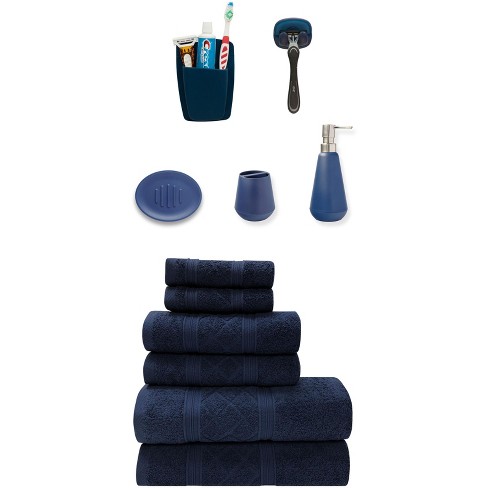 Sttelli 11-piece Bathroom Bundle - Soap Dispenser, Soap Dish, Wall Hook ...