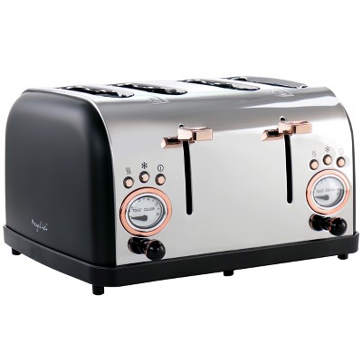 Megachef 4 Slice Wide Slot Toaster With Variable Browning In Black And ...