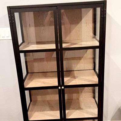 60" Crystal Cove Glass Cabinet Black - Threshold™ Designed With Studio ...