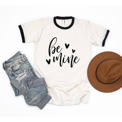 Simply Sage Market Women's Be Mine Cursive Short Sleeve Ringer Tee : Target