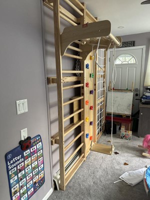 Walnut - 9-in-1 Swedish Ladder Wall Gym And Climber : Target