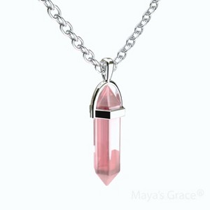 Maya s Grace Gem Stone Quartz Pendant Natural Crystal Necklaces For Women Girls Pink Target