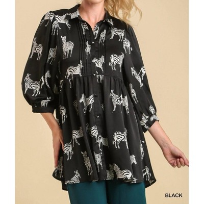 Women's Zebra Tunic - Umgee 1x : Target