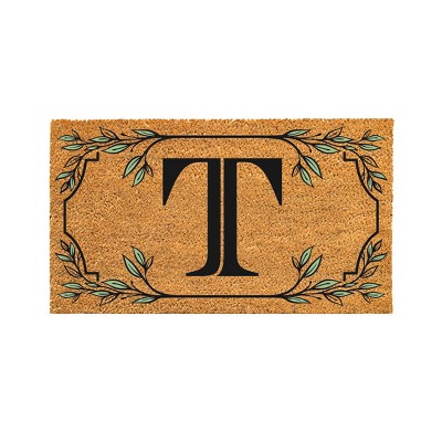 28" X 16" Monogram Coir Mat, Letter "t" : Target