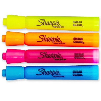 Sharpie 4pk Highlighters Smear Guard Chisel Tip Multicolored : Target