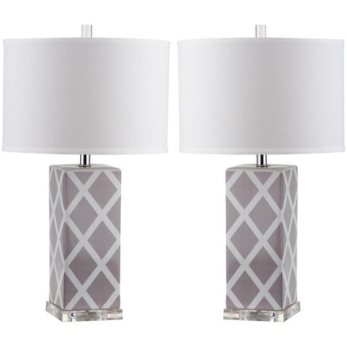 Garden 27 Inch H Lattice Table Lamp (set Of 2) - Grey - Safavieh. : Target