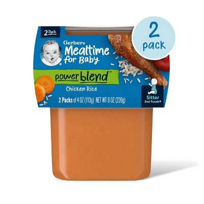 Gerber Sitter 2nd Foods Turkey & Rice Baby Meals Tubs - 2ct/4oz Each ...