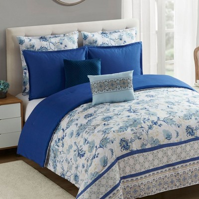7pc Margolis Floral Printed Comforter Set By Sweet Home Collection : Target
