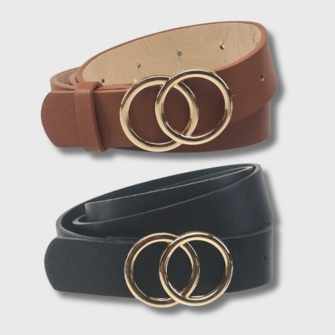 A Little Obsessed Youth Girls 2-pack Pu Leather Belts With Status ...