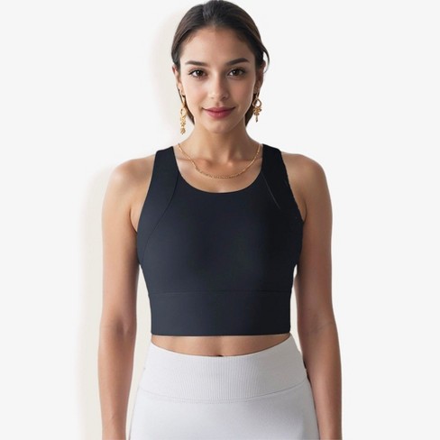 Anna-kaci Women's Racerback Sports Crop Top With High Neck And ...