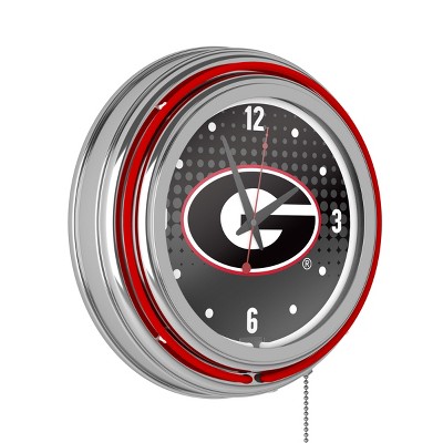 University Of Georgia Smoke Retro Neon Wall Clock : Target