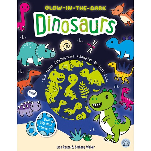 Glow-in-the-dark Dinosaurs Sticker Activity Book - (glow-in-the-dark ...