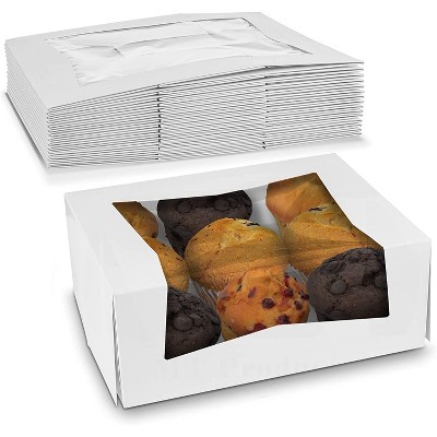 MT Products White Cupcake Box - 9" x 7" x 3.5" Bakery Boxes - Pack of ...