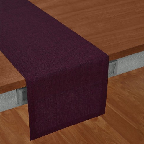Solino Home Linen Table Runner 14 X 108 Inches Chambray Burgundy ...