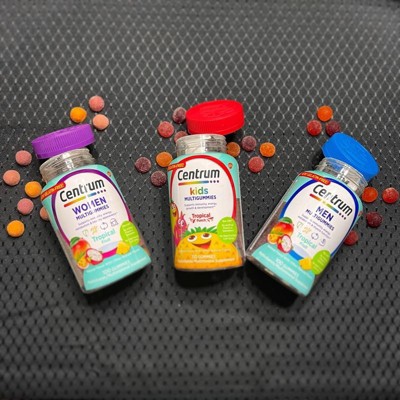 Centrum Men's Multivitamin Gummies - Tropical Fruit - 100ct : Target