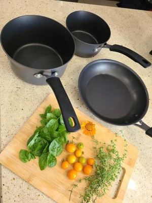 Rachael Ray Cook + Create 10pc Hard Anodized Nonstick Cookware Set With ...